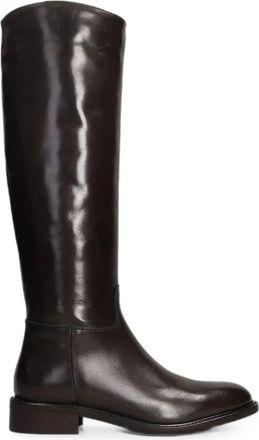 Julie Dee Mw062 Leder-Stiefel bis zum Knie - - Shoes - Damen - Braun - 39 EU