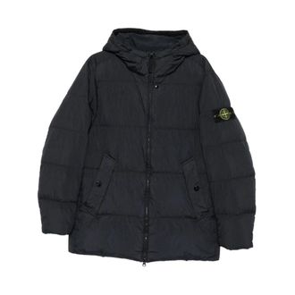 Stone Island Logo Nylon Blouson Jacke - - Jackets - Herren - Blau - S