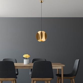 Opviq Elegant Gold Chandelier, Adjustable Height 40-115 cm, Metal Body, &Oslash;25 cm, E27 Socket, 90 cm Cable, Stylish Lighting for Modern Spaces, IP20 Rated