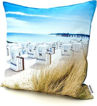 Heimtexland Outdoorkissen Bedruckt 45x45 Garten Lounge Dekokissen Outdoor Lotus Effekt Typ742 Maritim Strandkorb