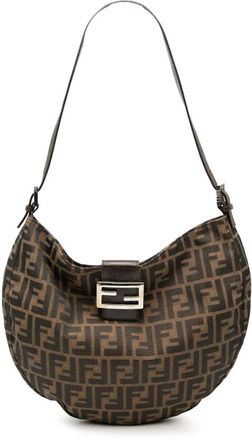 Fendi Hobo Bags - Zucca Canvas Croissant Hobo - Gr. unisize - in Braun - f&uuml;r Damen
