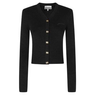 Ganni Femme, Pulls, Noir, Taille: 36 FR Cardigans