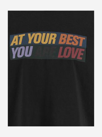 sacai Womens Cotton T-Shirt Printed Black T-Shirts & Jerseys