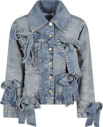 Ganni Femme, Vestes, Bleu, Taille: 40 FR Light Rigid Denim Jacket