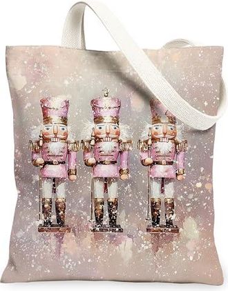 Generic Sacs fourre-tout en toile motif soldat de vacances, sacs d&eacute;picerie r&eacute;utilisables, vintage, l&eacute;gers, lavables, p&ecirc;che, 13x15 Inch