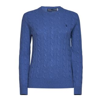 Polo Ralph Lauren Pullover mit Zopfmuster und Rundhalsausschnitt - - Knitwear - Damen - Blau - S