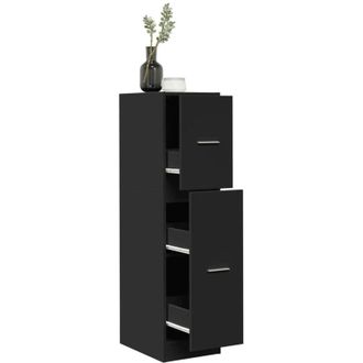 vidaXL Apothekerschrank Schwarz 30x41x118 cm Holzwerkstoff - Vidaxl