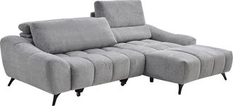 Vente-Unique Ecksofa -Ecke rechts - Relax mit verschiebbarer Sitzfl&auml;che - Stoff Beige - ELOSIA