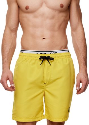 Indicode Herren Solomon Badehose mit 3 Taschen und Tunnelzug | Badeshorts für Männer Lemon Pie, XL