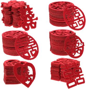 Valiclud 120 St&uuml;ck Chinesisches Xi Zeichen Streukonfetti Hochzeitskonfetti Tischdekoration Romantisch Leicht Tragbar f&uuml;r Hochzeitsfeiern und Party