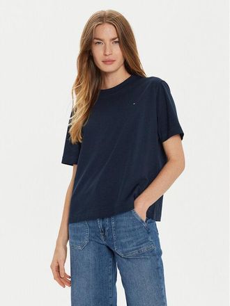 Tommy Hilfiger T-Shirt Modern Flag WW0WW43597 Dunkelblau Relaxed Fit