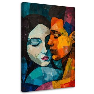 Feeby Bilder - Foto Geschenk - Romantisches Paar Acryl wie gemalt - 75x115 1tlg - Leinwandbilder Wohnzimmer - Wandbild &uuml;ber dem Bett - Bild Schlafzimmer - A