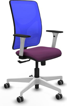 Piqueras y Crespo Verstellbarer Schreibtischstuhl mit wei&szlig;en und schwarzen Armlehnen, h&ouml;henverstellbare Lendenwirbelst&uuml;tze, 3 Positionen, Blau/Violett