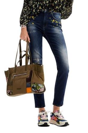 Desigual Woman Denim Long Trouser Jeans, Bleu, 38 Femme