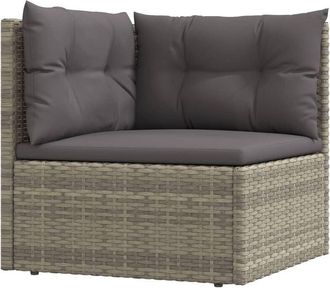 vidaXL Canap&eacute; dangle de jardin avec coussins gris r&eacute;sine tress&eacute;e