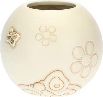 Thun Dekorative Vase mit Schmetterling und Blumen - Linie Elegance - Living, Dekoration des Hauses - Keramik - Standfuß/Öffnung Oben Ø 10 cm; Ø Vase 20,4 c
