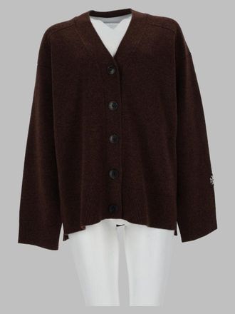 Tory Burch Logo Wool Cardigan - Brown