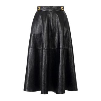 Elisabetta Franchi Rock-Optik-Rock mit Logo-Details - - Skirts - Damen - Schwarzk - M