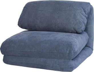 Mendler Schlafsessel HWC-E68, Schlafsofa Funktionssessel Klappsessel Relaxsessel, Stoff/Textil - hellblau