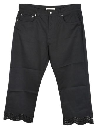 Christopher Kane Black Crop Hem Embroidered Jeans Size 29/74