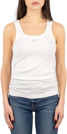 Pinko Pinko, Femme, Tops, Blanc, Taille: 42 FR Calcolatore Canottiera