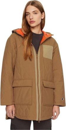 Champion Femme, Vestes, Brun, Taille: 38 FR Veste dext&eacute;rieur &agrave; capuche et rembourrage synth&eacute;tique