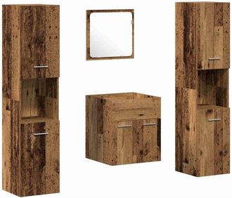 vidaXL Ensemble de mobilier de salle de bain 4 pcs Bois Ancien vidaXL
