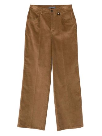 Lorena Antoniazzi pantalon en velours c&ocirc;tel&eacute; - Marron