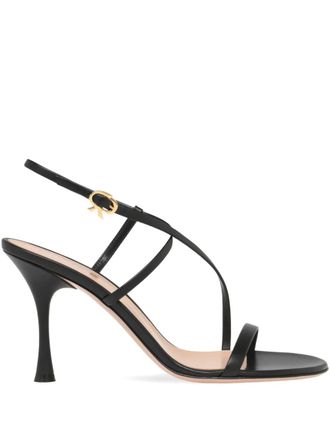 Gianvito Rossi Ascent Sandalen mit &uuml;berkreuzten Riemen 70mm - Schwarz