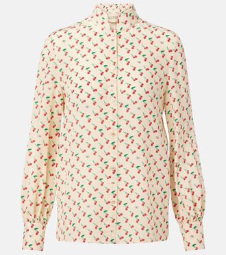 Valentino Bedruckte Bluse aus Cady Couture