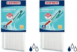 Leifheit Wischpad Picobello M super soft für hochempfindliche Böden, Leifheit Wischbezug mit spezieller Faserzusammensetzung, 33 cm breiter Wischbezug (Packung