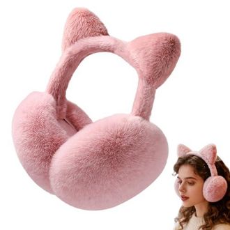 Generic Cache-oreilles Hiver | Adorable Bonnet Chaud Coupe-Vent - Hiver Femmes Courir Oreilles Avec Oreilles de Chat,Pour Temps Froid Filles Adultes Sports de