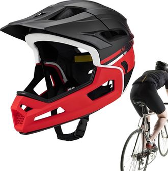 Generic Mountainbike-Helm - Abnehmbarer Liner-Visier-Mountainbike-Helm, Sto&szlig;d&auml;mpfung Sch&uuml;tzende Fahrradausr&uuml;stung, Einstellbares Bel&uuml;ftungsdesign, Fahrschutzl