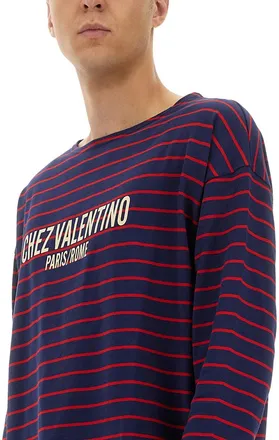 Valentino Chez Valentino Print T-Shirt - Blue
