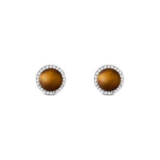 Daniel Wellington Audrey Ohrringe Tigerauge - - Accessories - Damen - Grau - ONE SIZE
