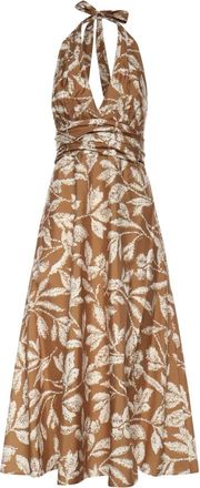 Max Mara Femme, Robes, Brun, Taille: 36 FR Mxmebella Cotton Poplin Dress