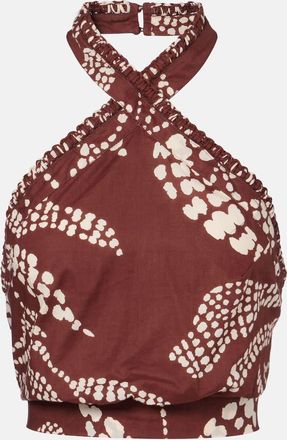 Poupette St Barth Bedrucktes Cropped-Top Suma aus Baumwolle