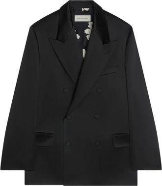 Dries Van Noten Homme, Vestes, Noir, Taille: XL Blazer oversize crois&eacute;