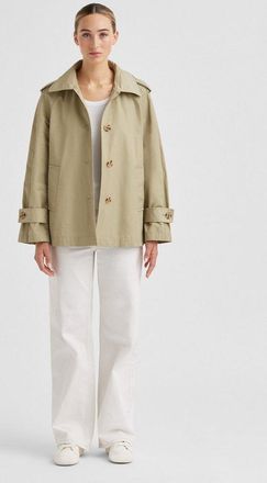 Milestone Trenchcoat MSSylvie Damen Mantel Jacke lang klassisch Kn&ouml;pfe mit Schulterklappen