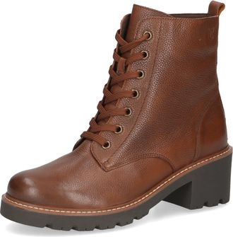 Caprice Damen Stiefeletten aus Leder Gefüttert, Braun (Cognac Nappa), 38 EU