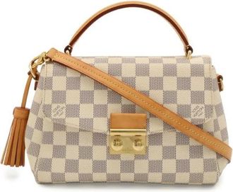 Louis Vuitton Sac &agrave; main Croisette Damier Azur Pre-owned - Femme - Pre-owned - Blanc - Taille: ONE Size
