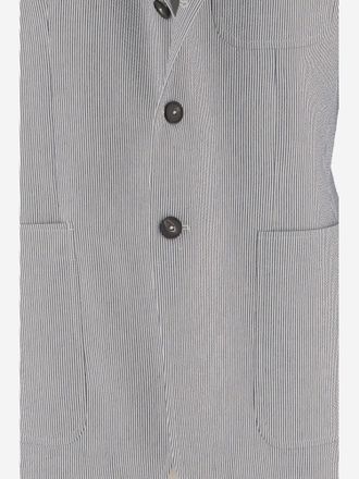 Tagliatore Mens Jacket Single-Breasted Striped Cream Cotton