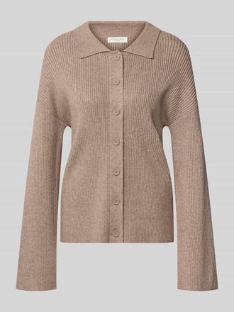 Christian Berg Cardigan aus Viskose-Mix mit Polokragen