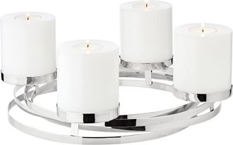 Edzard Adventskranz Annabel, Durchmesser 34 cm, Edelstahl hochglanzpoliert, silberfarben, für Stumpenkerzen ø 8 cm