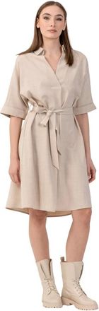 Kocca Femme, Robes, Beige, Taille: 42 FR Robe Moderne Style Chemise Portefeuille
