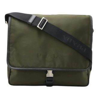 Prada Sac bandouli&egrave;re Pre-owned Logo Jacquard Nylon - Homme - Pre-owned - Vert - Taille: ONE Size