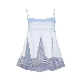 SIMKHAI Femme, Tops, Bleu, Taille: 38 FR Débardeur à rayures avec dans le dos