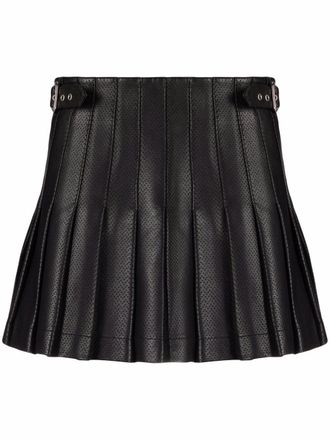 Philosophy di Lorenzo Serafini minijupe en cuir &agrave; design pliss&eacute; - Noir