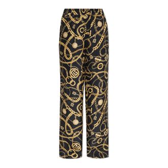 Balmain Femme, Pantalons, Noir, Taille: 36 FR Pantalon en soie imprim&eacute;