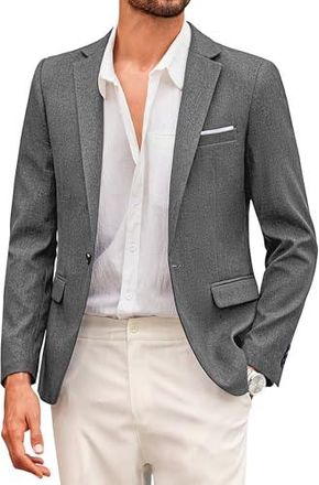 Coofandy Coofandy Veste de sport décontractée pour homme, légère, à bouton unique, gris, XXX-Large